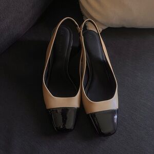 Anne Klein | Shoes | Beige And Black Two Tone Heels | Poshmark